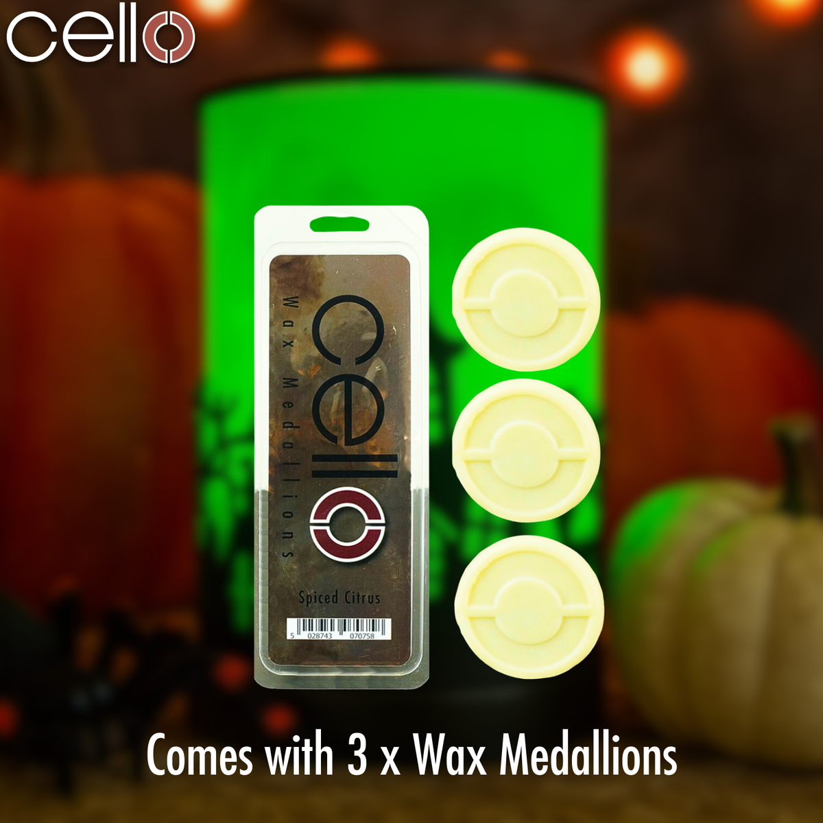 Cello Halloween Colour Changing EMB with a Set of 3 Wax Medallions