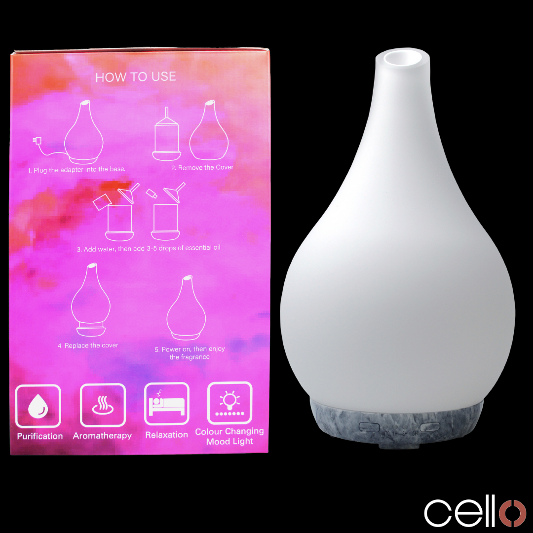 Cello Ultrasonic Diffuser - Large Art Glass Frosted