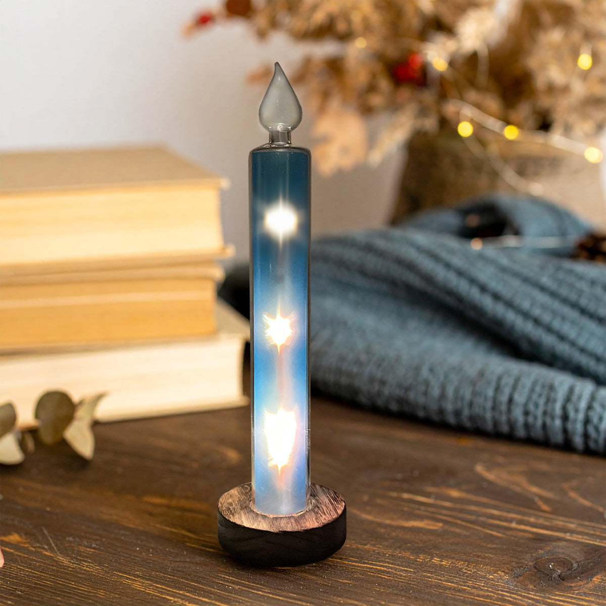 Moving Stars Glass Candle – Indoor Christmas Light | Collectables – Cello