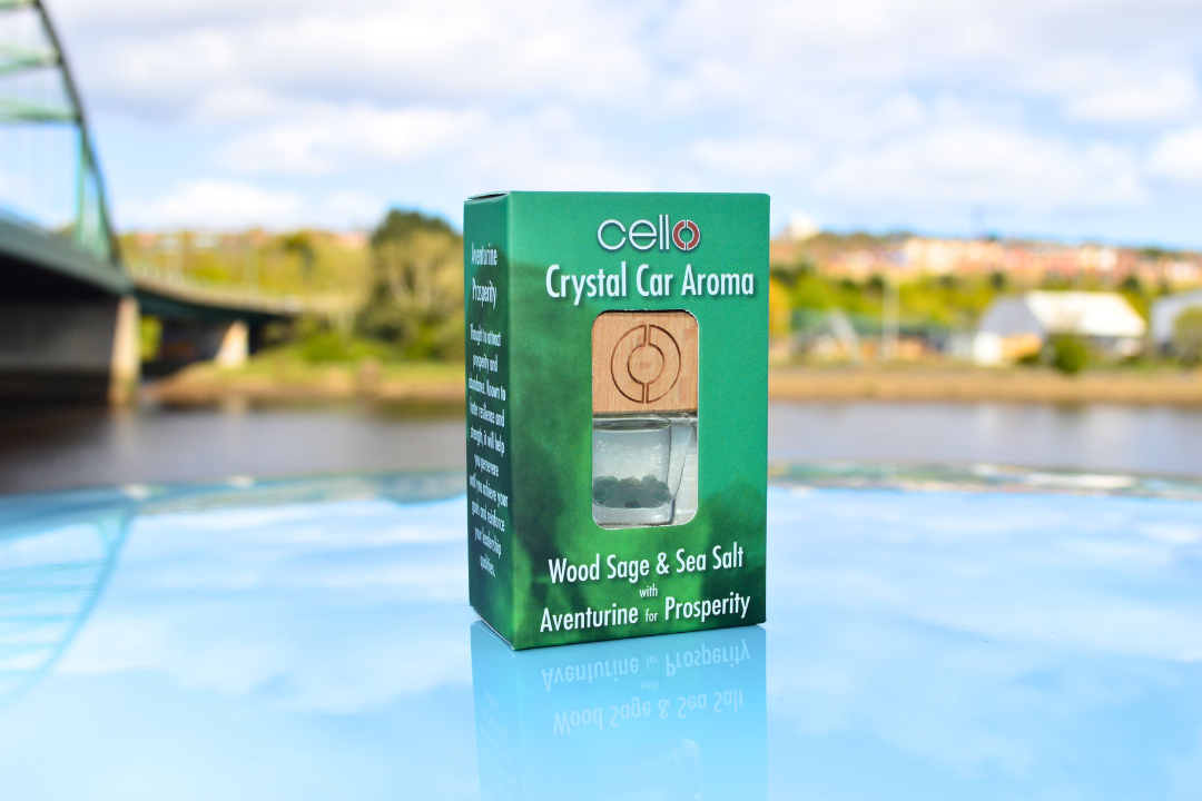 Cello Crystal Car Aroma Set x4 – Woodsage & Rhubarb Scents