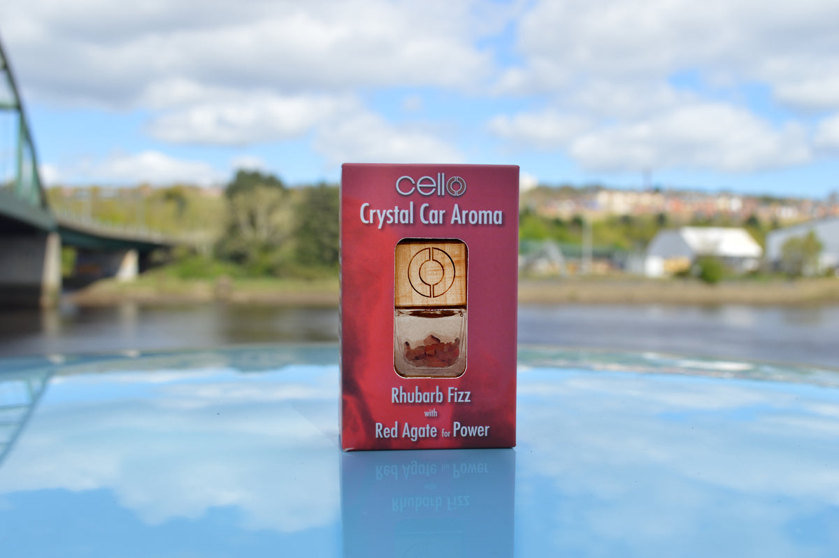 Cello Crystal Car Aroma Set x4 – Woodsage & Rhubarb Scents