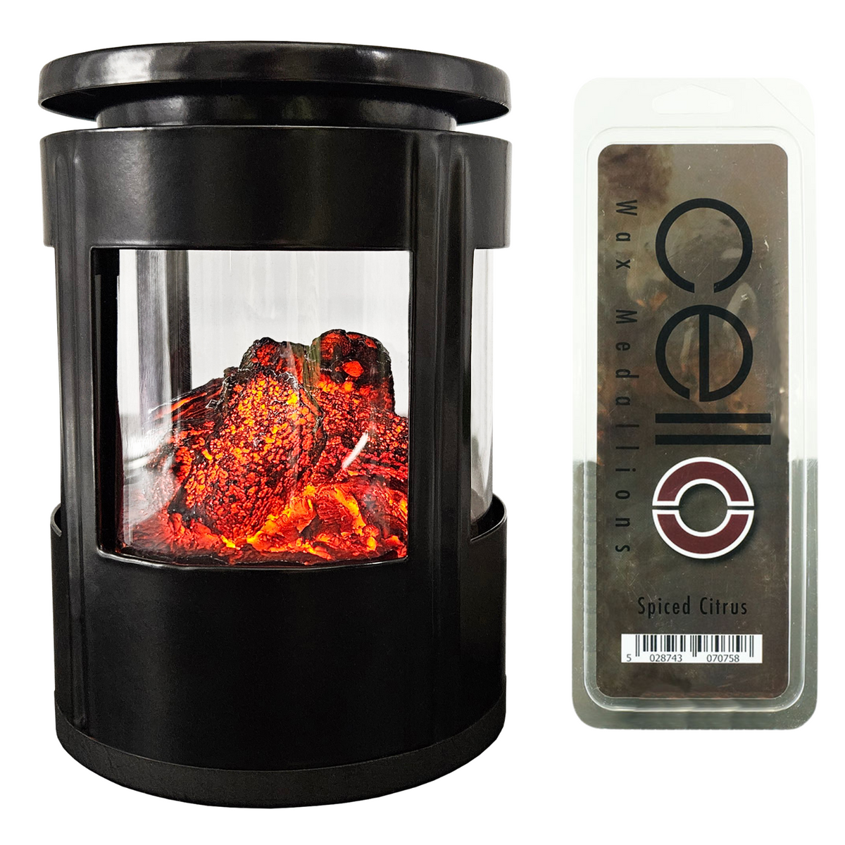 Flickering Embers Burner with Spiced Citrus Wax Medallions | Cello