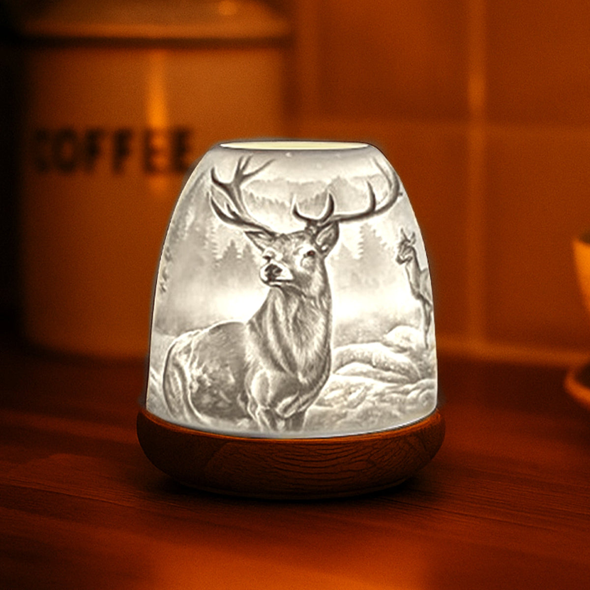 Cello Tea Light Dome – Highland Stag | Porcelain Glow