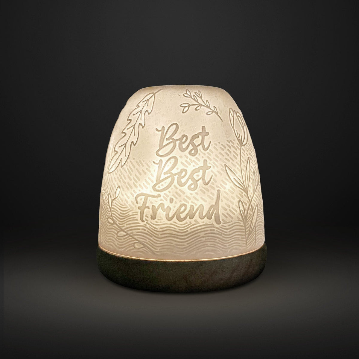 Cello Best Best Friend Tall Tealight Dome – Porcelain Candle Holder